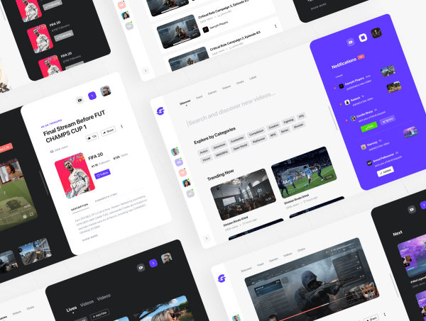دانلود رابط کاربری Glitch Gaming Platform UI Kit
