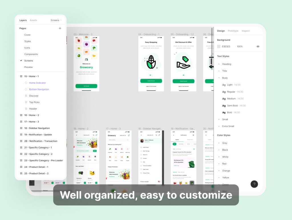 دانلود رابط کاربری Growcery - Grocery App UI Kit