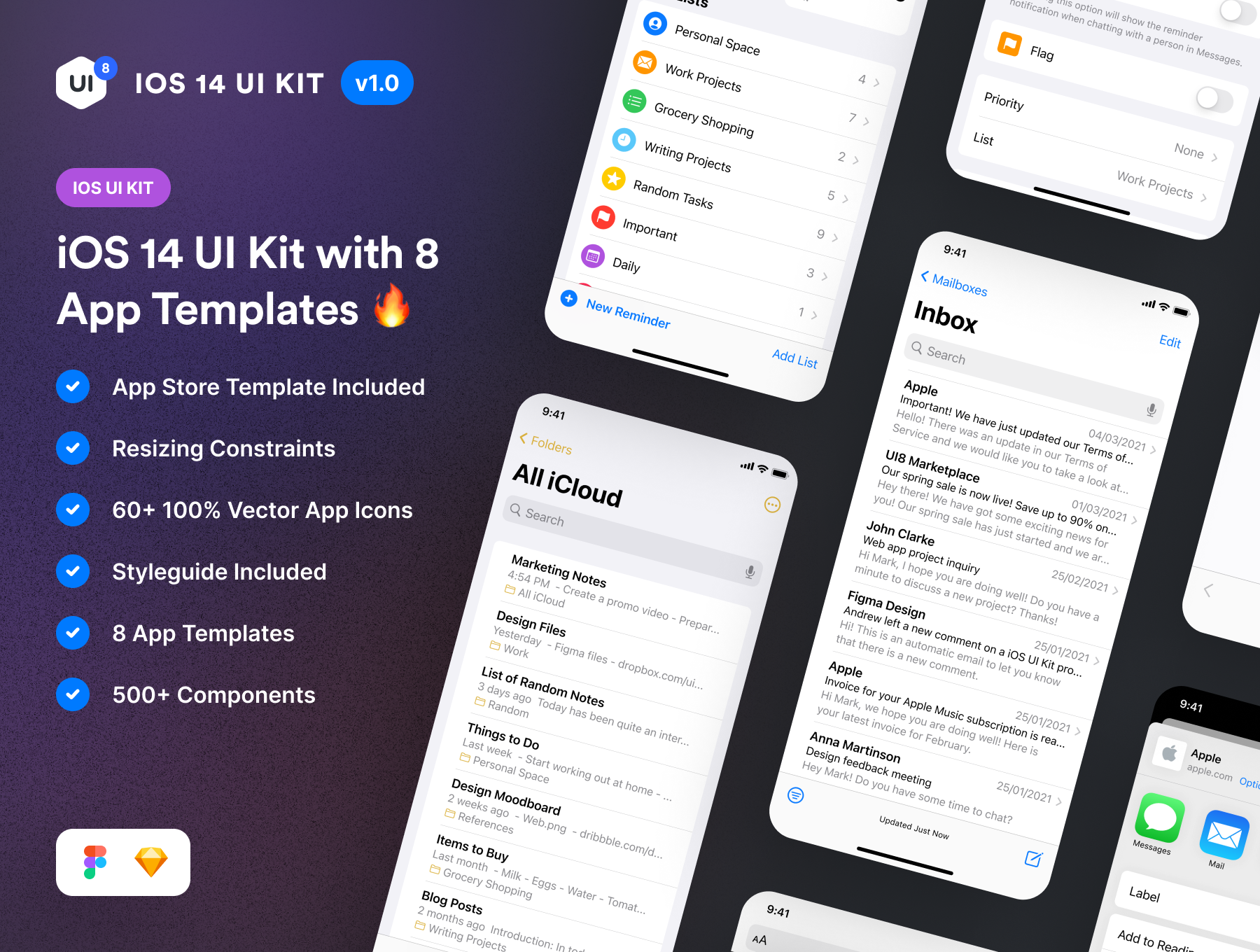 دانلود رابط کاربری iOS 14 UI Kit