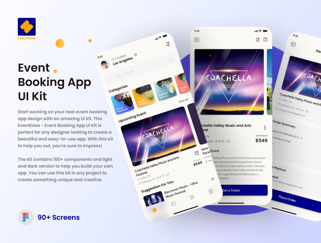 دانلود رابط کاربری EventEase - Event Booking App UI Kit