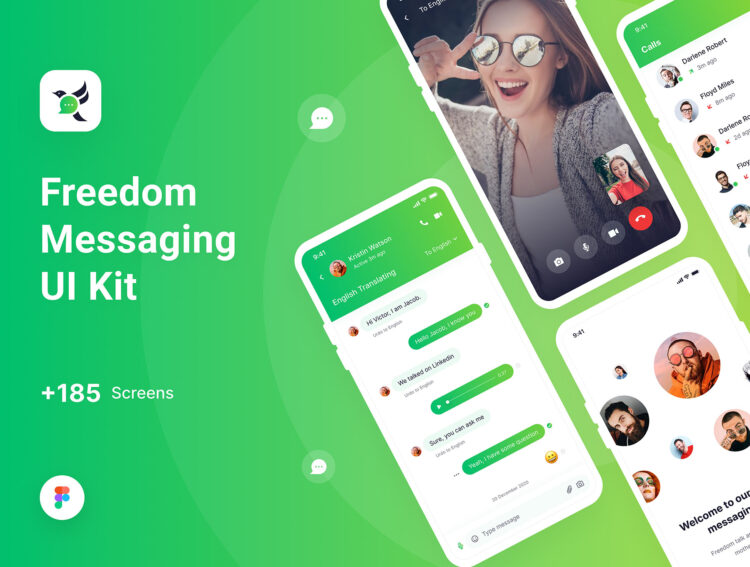 دانلود رابط کاربری Freedom Messaging App UI Kit