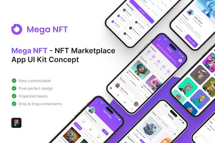 Mega NFT - NFT Marketplace App UI Kit - نسخه 1.0