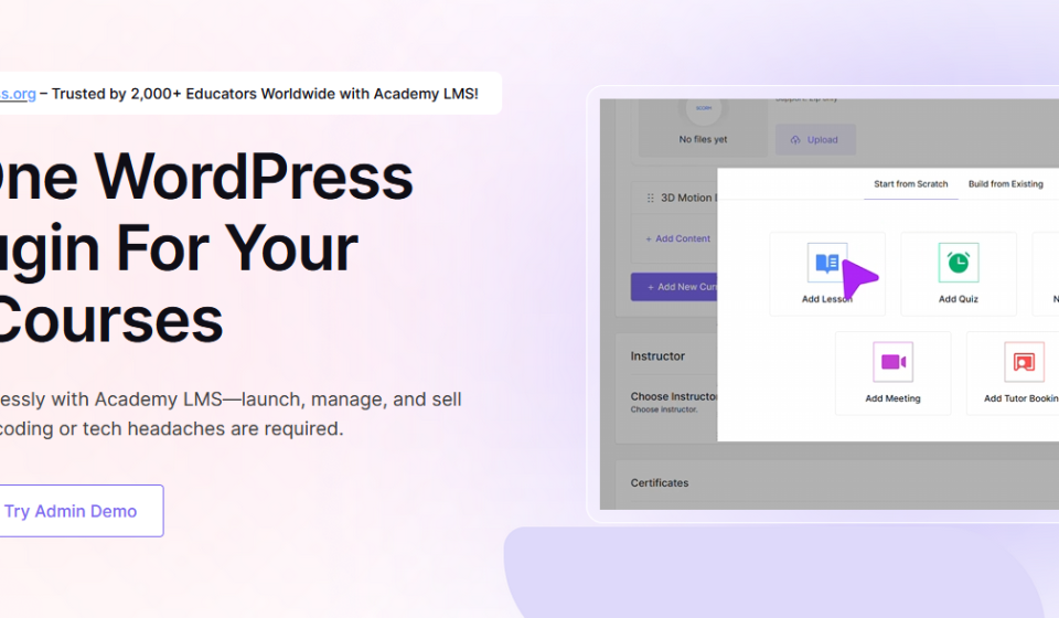 دانلود افزونه Academy LMS Pro - راه‌حل جامع آموزش آنلاین وردپرس